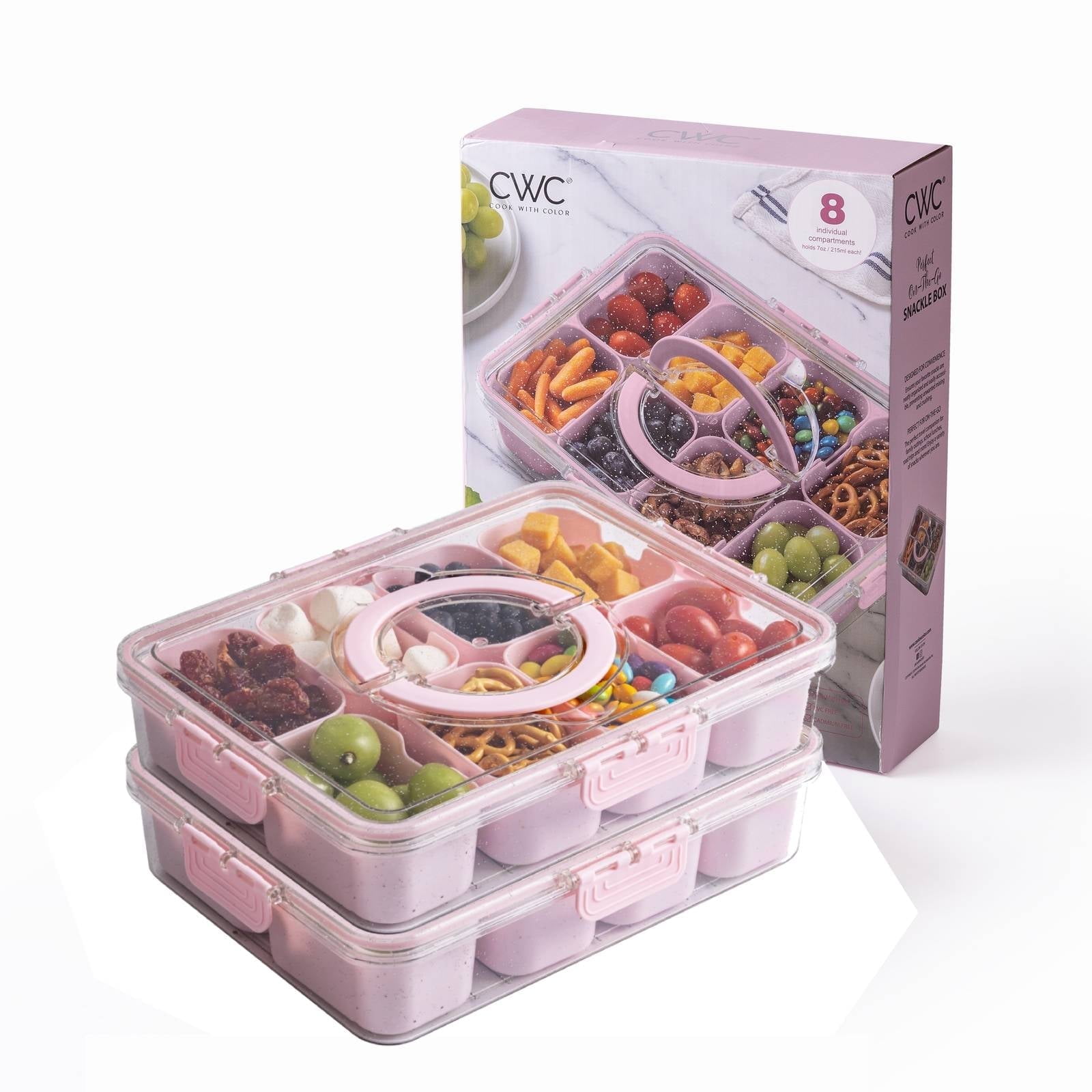 COOK WITH COLOR Snackle Box Container - 8 Compartment Divided Serving ...