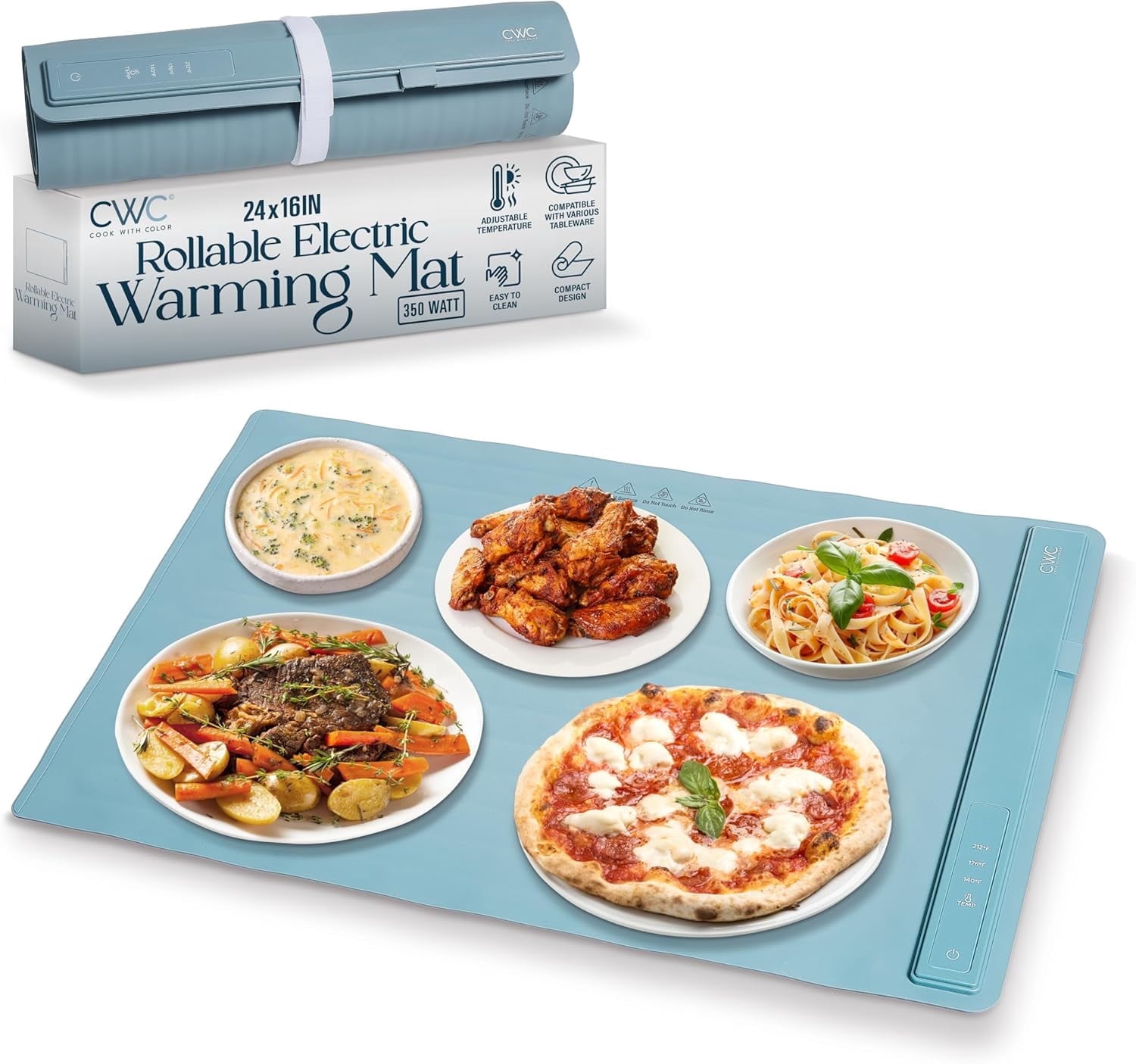 COOK WITH COLOR Electric Food Warming Mat Portable Heating Pad, 350 ...