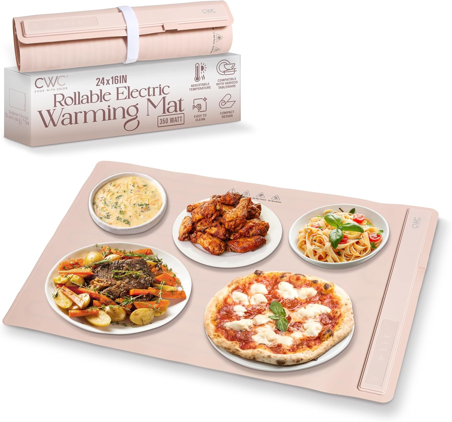 COOK WITH COLOR Electric Food Warming Mat Portable Heating Pad, 350 ...