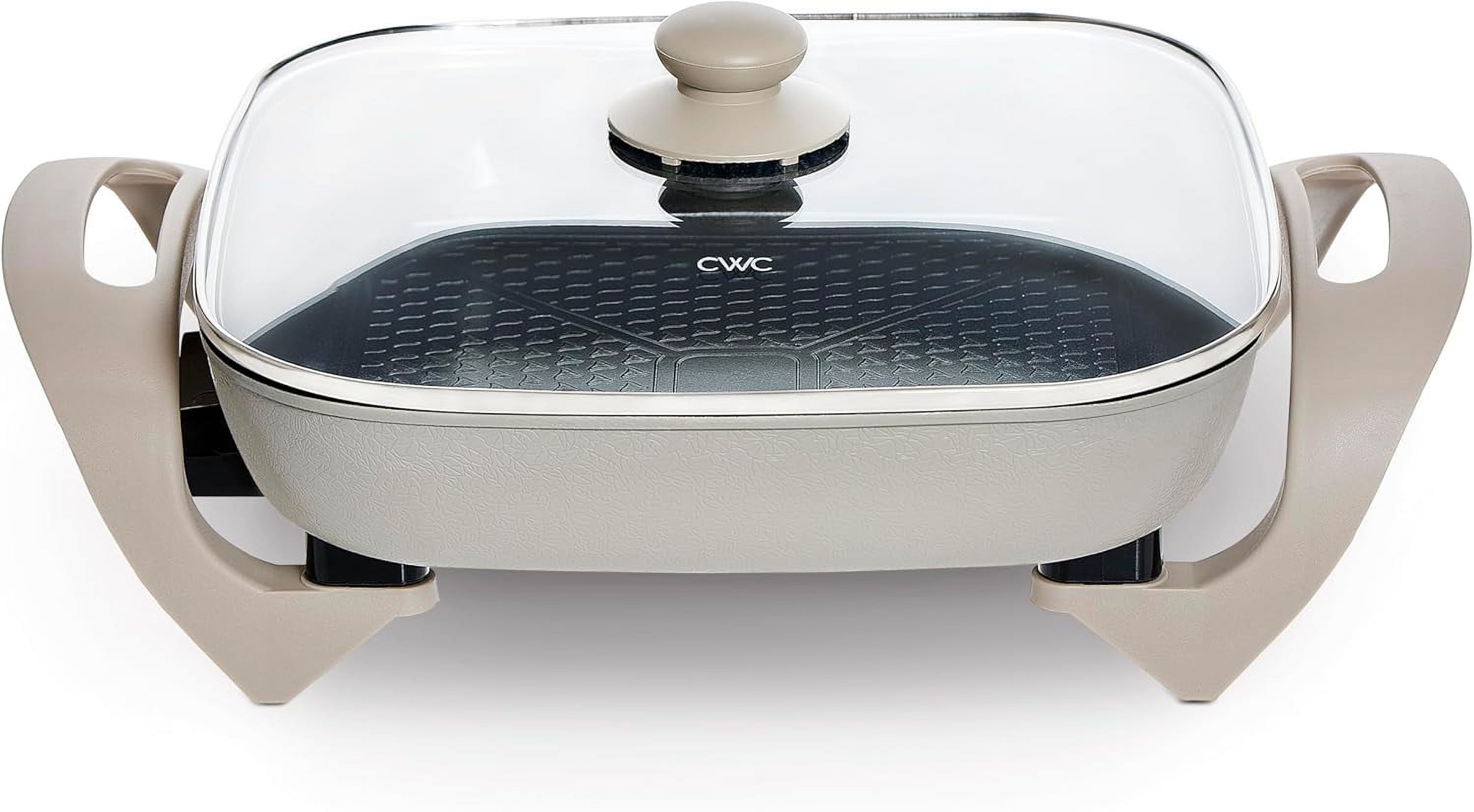 COOK WITH COLOR Electric Skillet 1400-Watt Ceramic Pan with Tempered ...