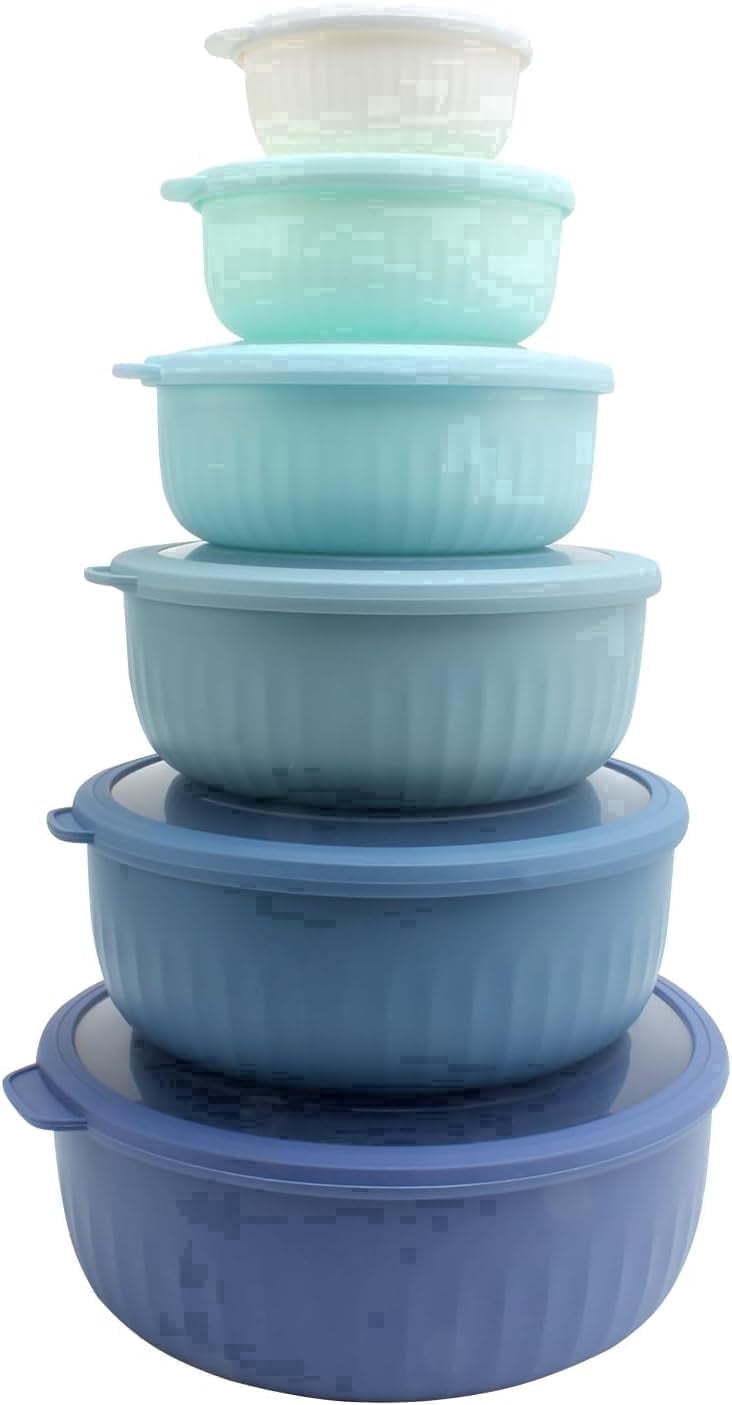 COOK WITH COLOR, Meal Prep Containers Wide Mixing Bowls 12 Pcs ...