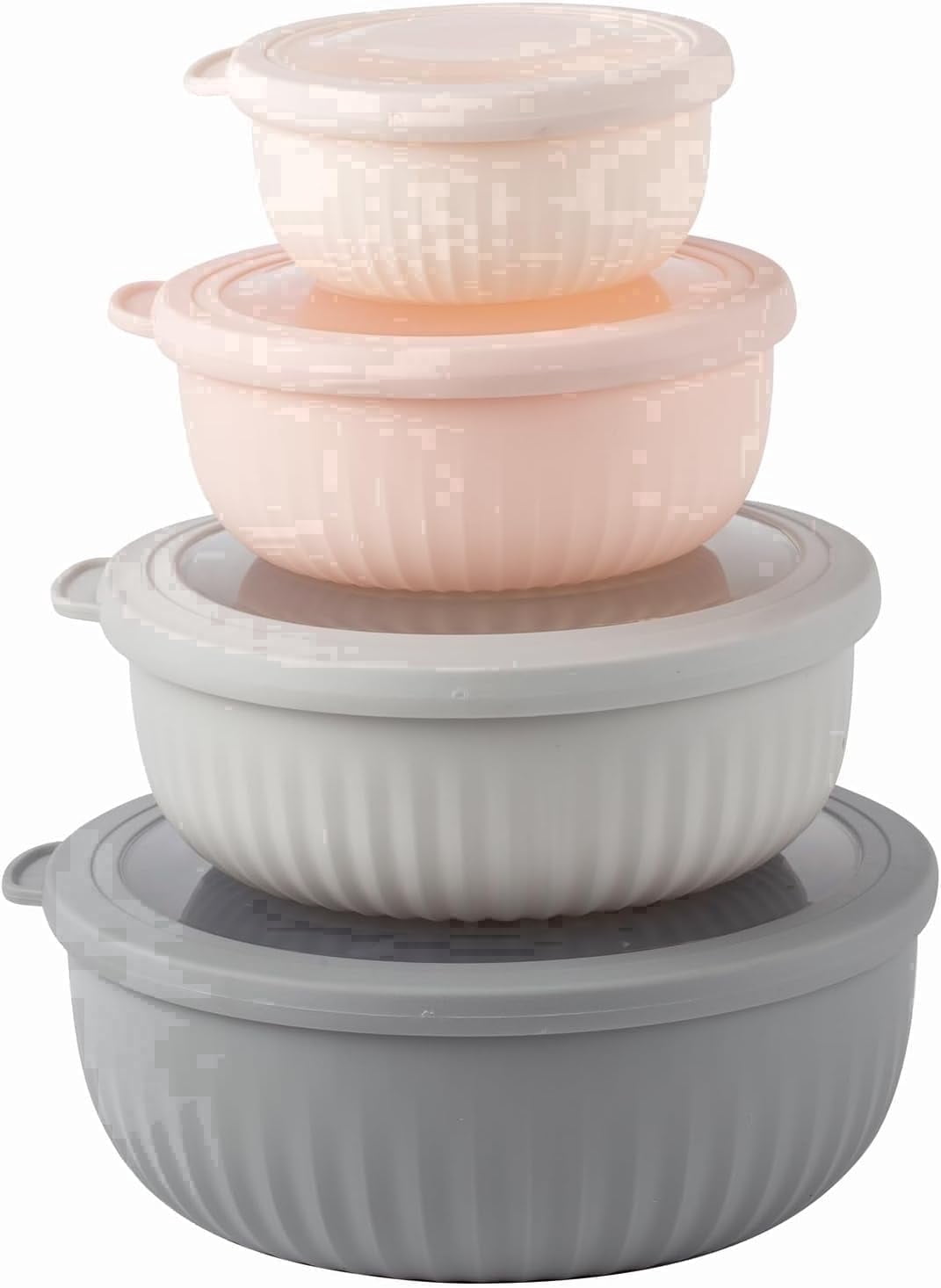 COOK WITH COLOR, Meal Prep Containers Wide Mixing Bowls 8 Pcs, Pink ...
