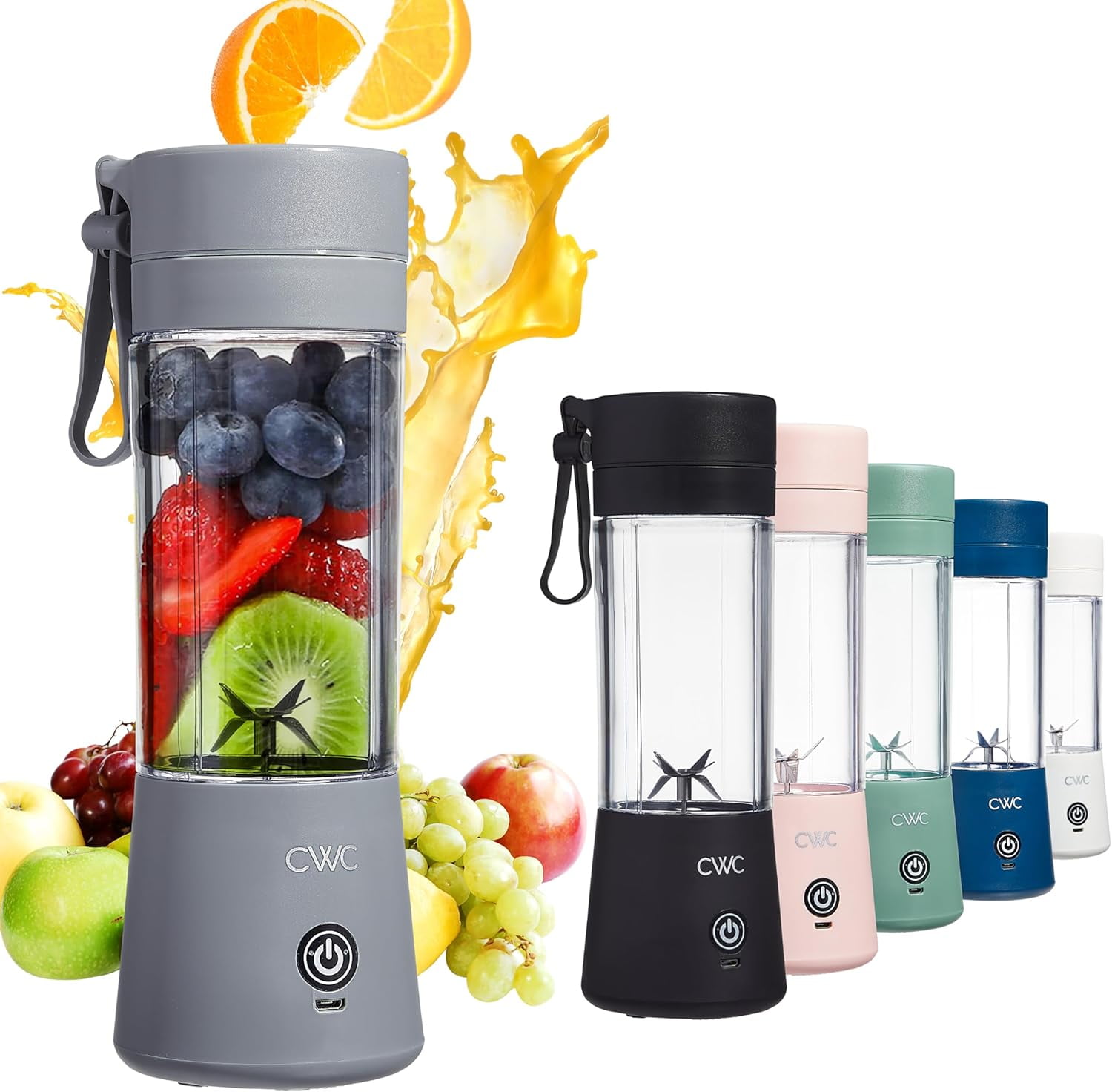 CWC Kitchen Blend Mixer, Mini Portable Blender, 250W Power, 12oz ...
