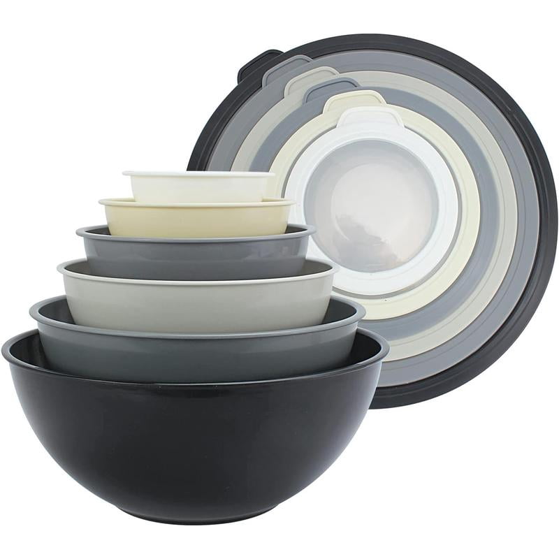 COOK WITH COLOR Mixing Bowls with Lids - 12 Piece Nesting Plastic Bowls ...