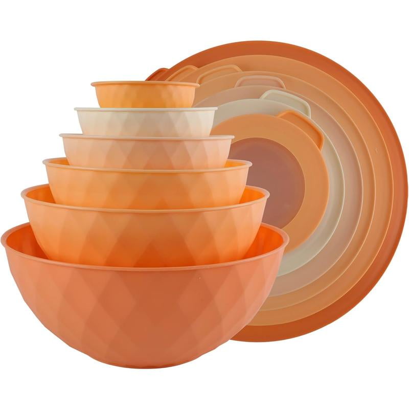 COOK WITH COLOR Mixing Bowls with Lids - 12 Piece Nesting Plastic Bowls ...