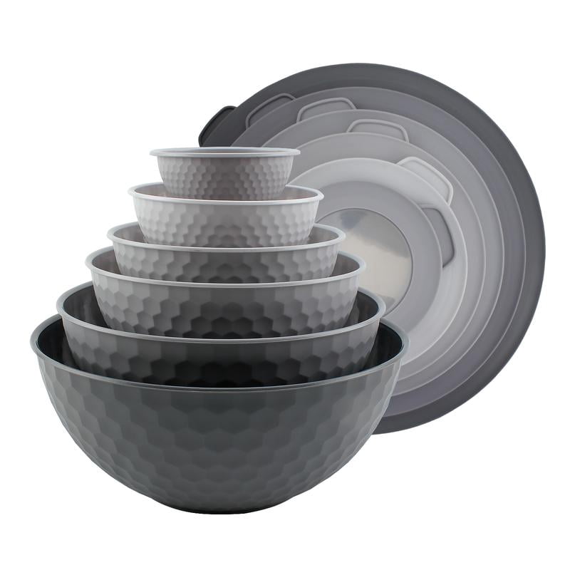 COOK WITH COLOR Mixing Bowls with Lids - 12 Piece Nesting Plastic Bowls ...