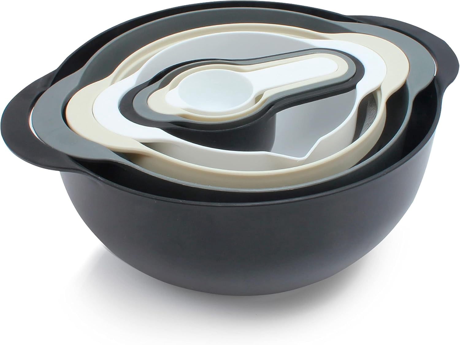 COOK WITH COLOR Nesting Bowls with Measuring Cups Colander and Sifter ...