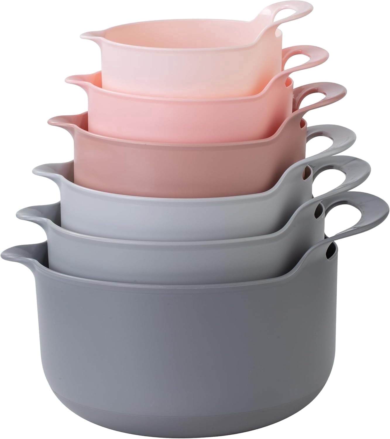 COOK WITH COLOR Mixing Bowls Set 6-pcs, Non-Slip with Handles, Pour ...