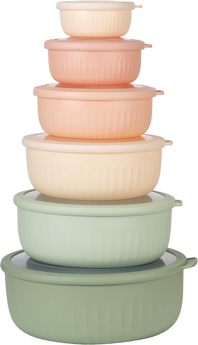 COOK WITH COLOR Prep Bowls with Lids- Wide and Deep Nesting Plastic ...