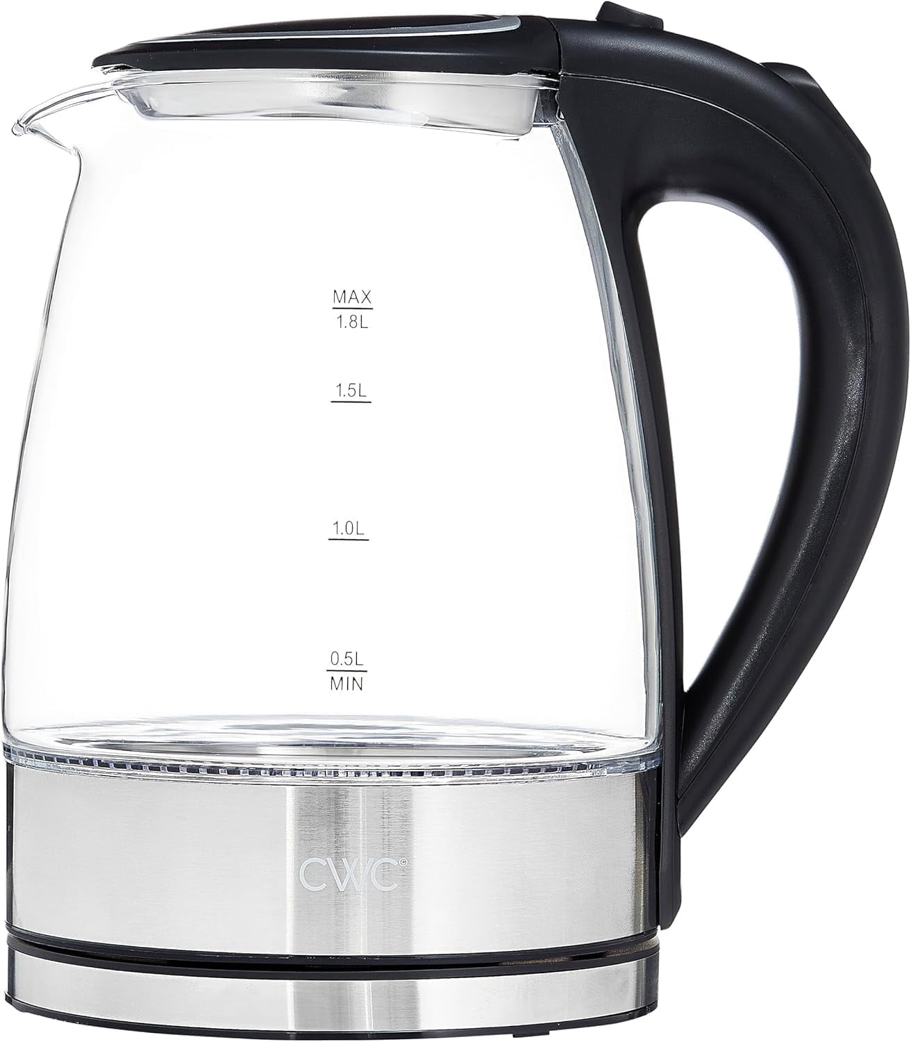 COOK WITH COLOR, Electric Pot, 1.7 L Rapid Boil Glass Water Kettle ...