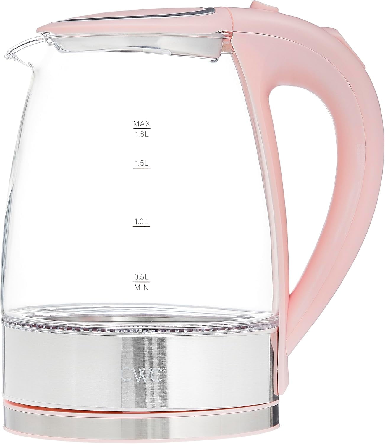 COOK WITH COLOR Rapid Boil Electric Kettle 1200-Watt Glass Water Boiler ...