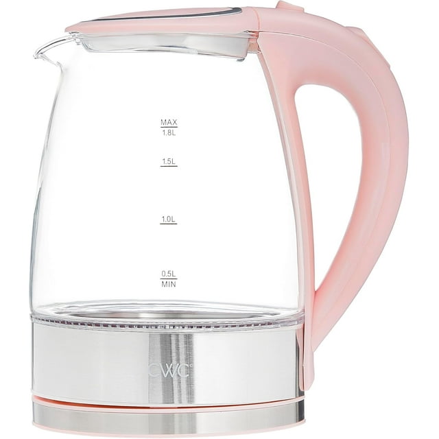 COOK WITH COLOR Rapid Boil Electric Kettle 1200-Watt Glass Water Boiler ...