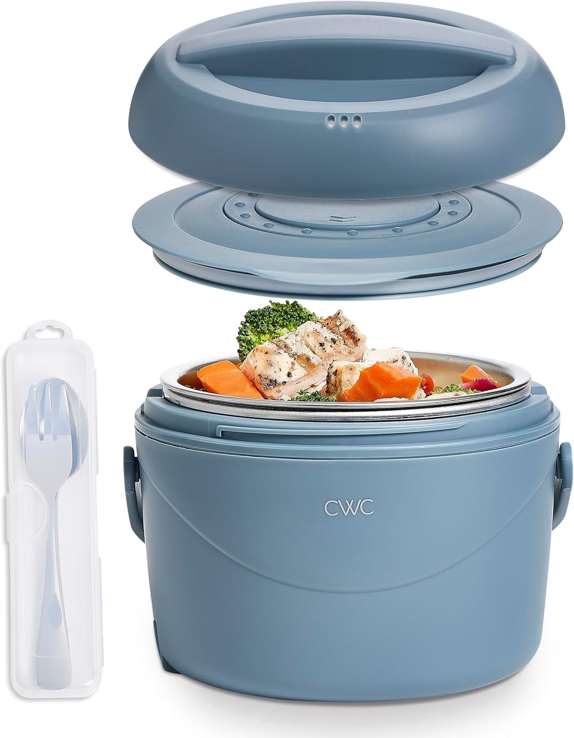 COOK WITH COLOR Round Electric Lunch Box Portable Food Warmer, 1.1L ...