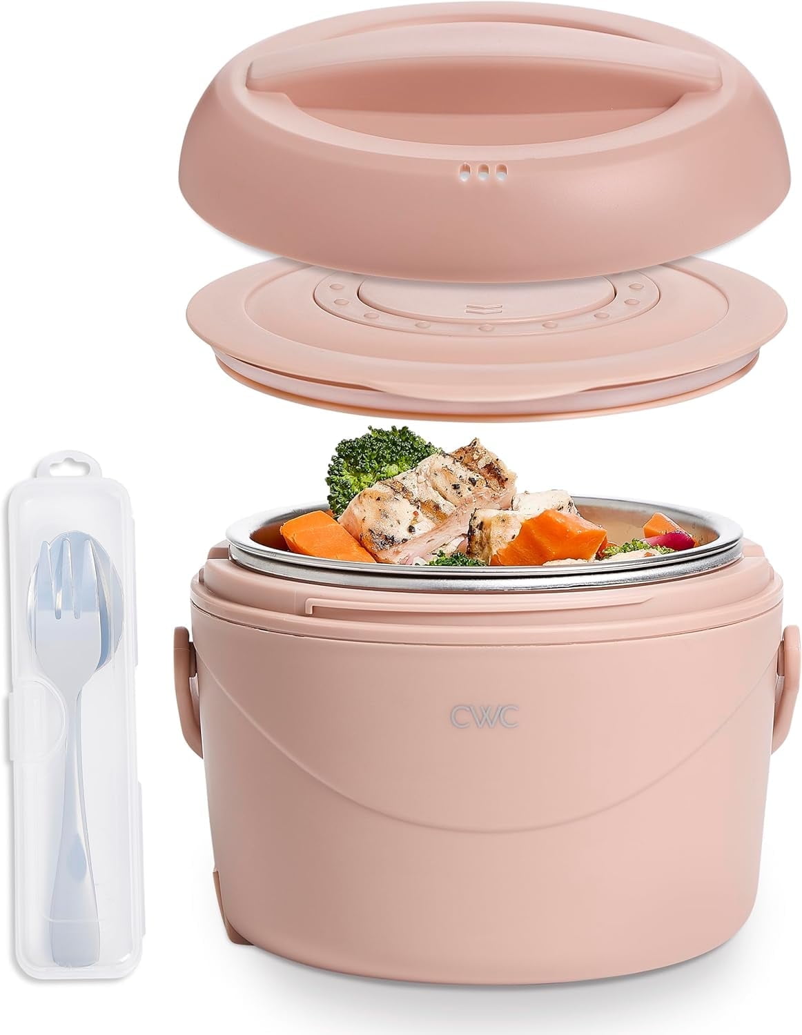COOK WITH COLOR Round Electric Lunch Box Portable Food Warmer, 1.1L ...