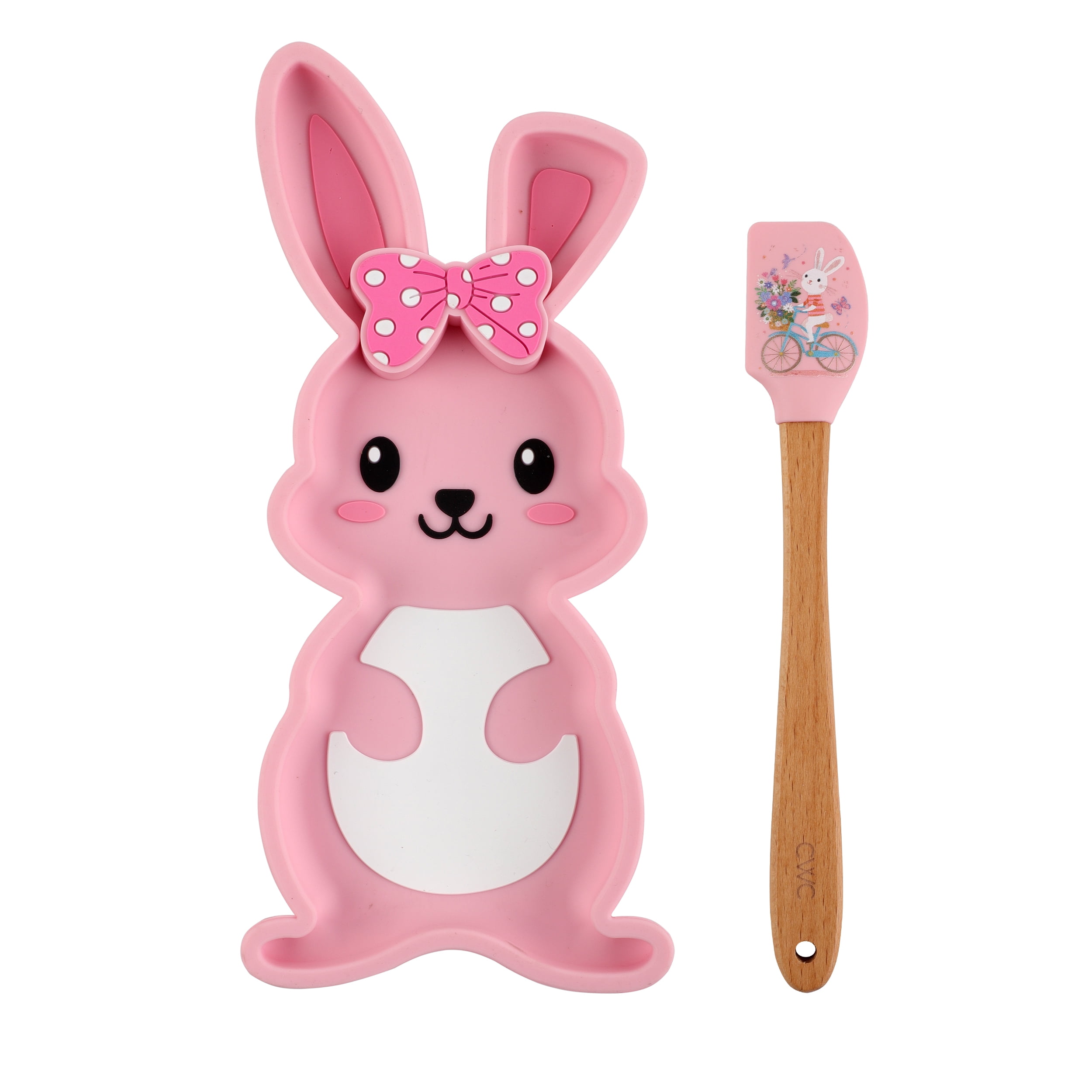 COOK WITH COLOR SILICONE SPATULA WITH BUNNY UTENSIL REST - Walmart.com