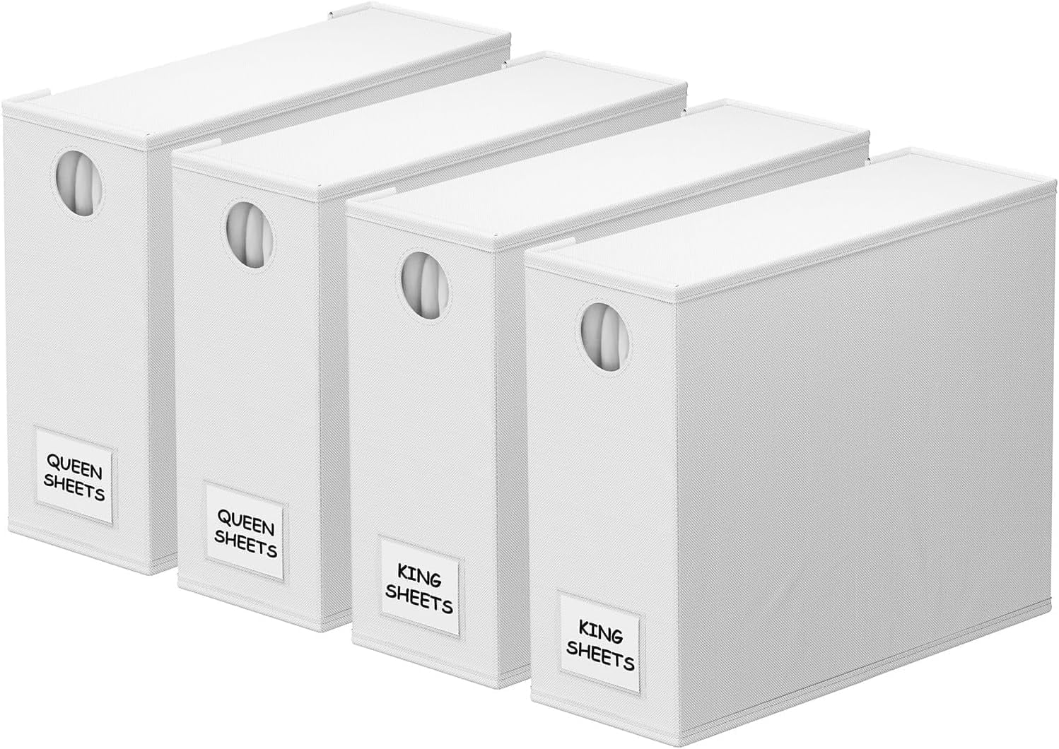 COOKCOK 4 Pack Bed Sheet Organizers and Storage, Foldable Sheet ...
