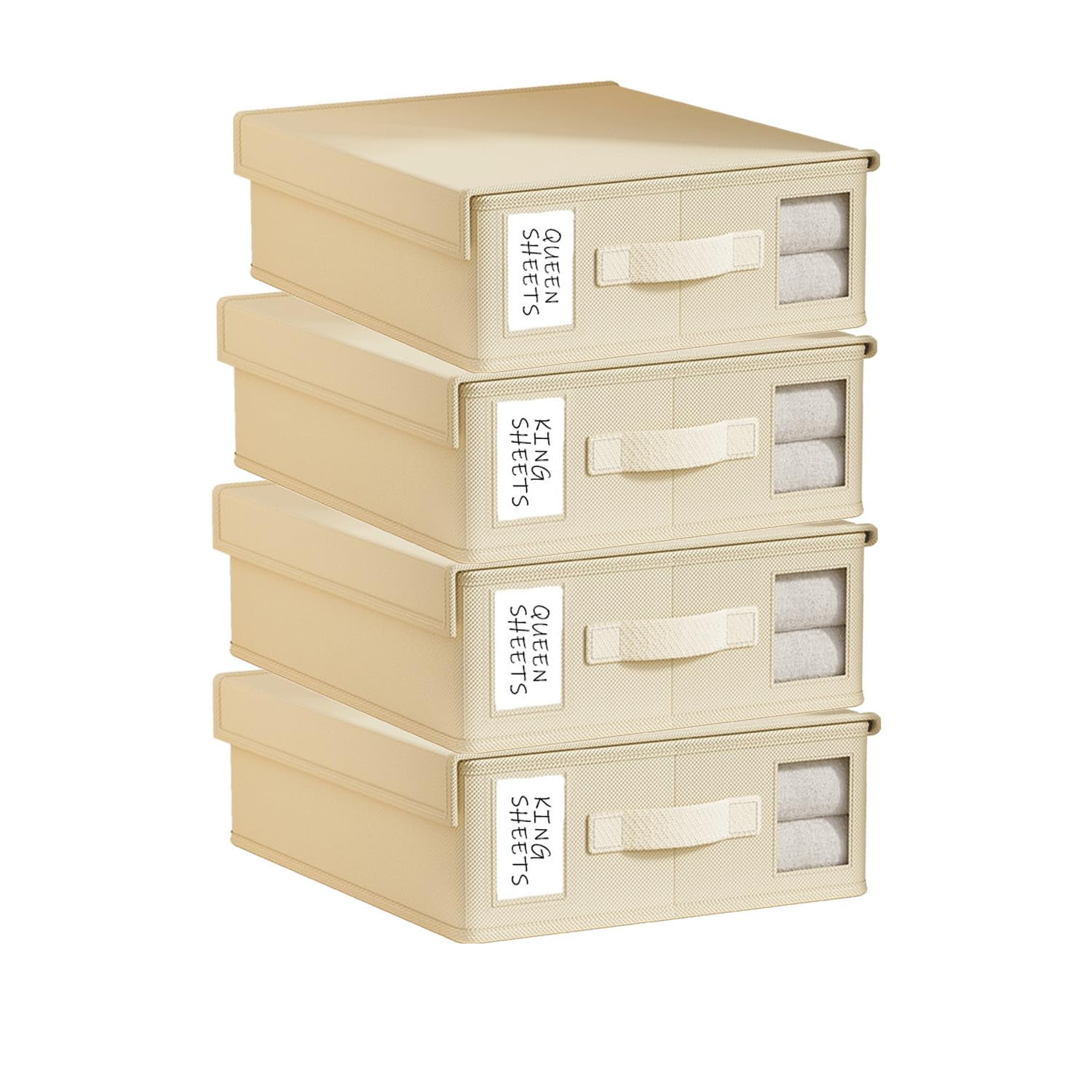 COOKCOK 4 Pack Bed Sheet Organizers and Storage, Foldable Sheet ...