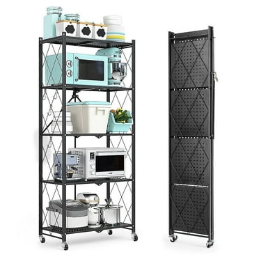 Fenbeli 4-Tier Storage Shelving Unit, Metal Shelf, Foldable Storage ...