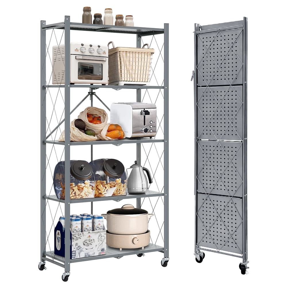 COOKCOK 5-Tier Storage Shelving Unit, Metal Shelf 27.9"x13.4"x62.5 ...