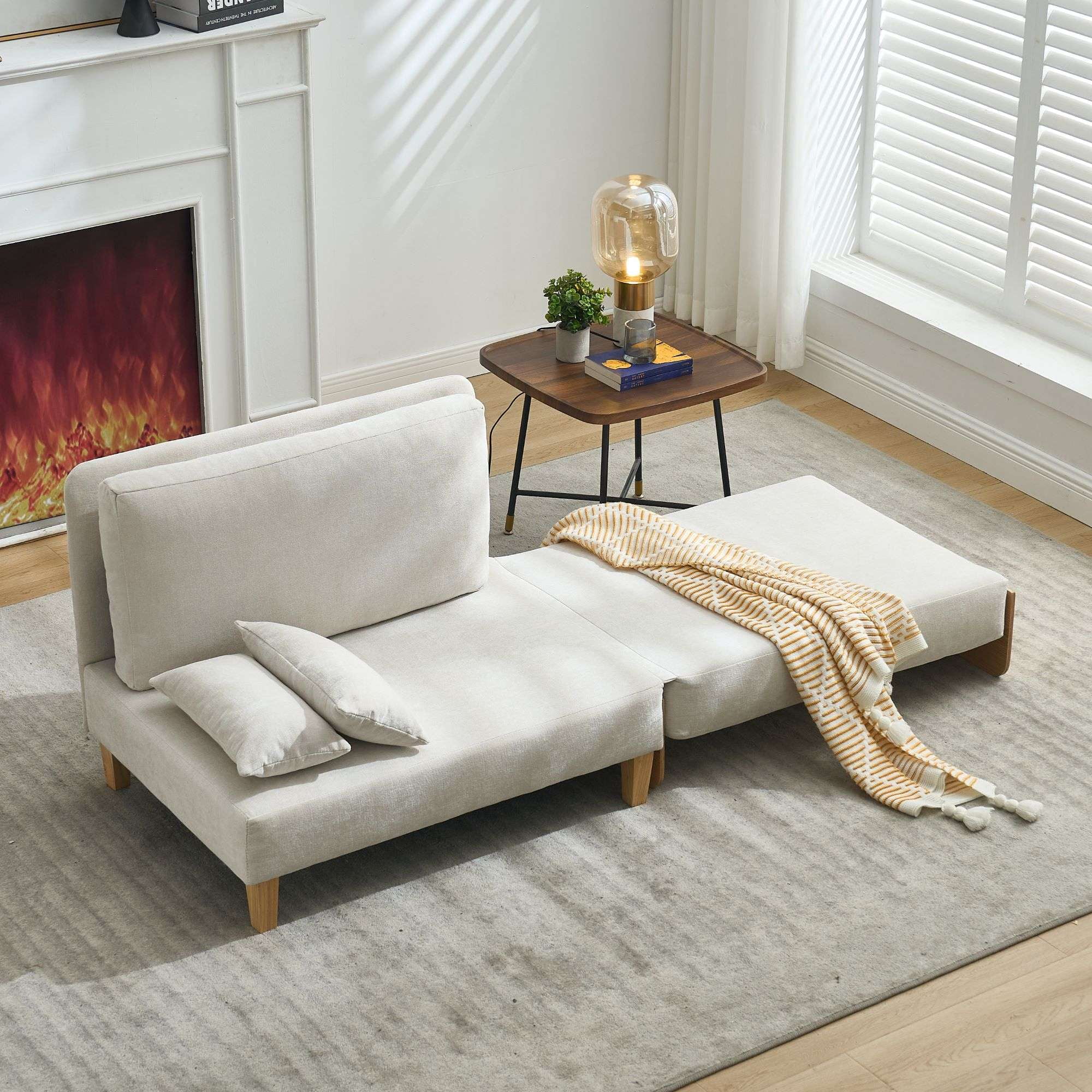 COOKCOK Foldable Sofa Bed Recliner, Convertible Futon Sofa Bed ...