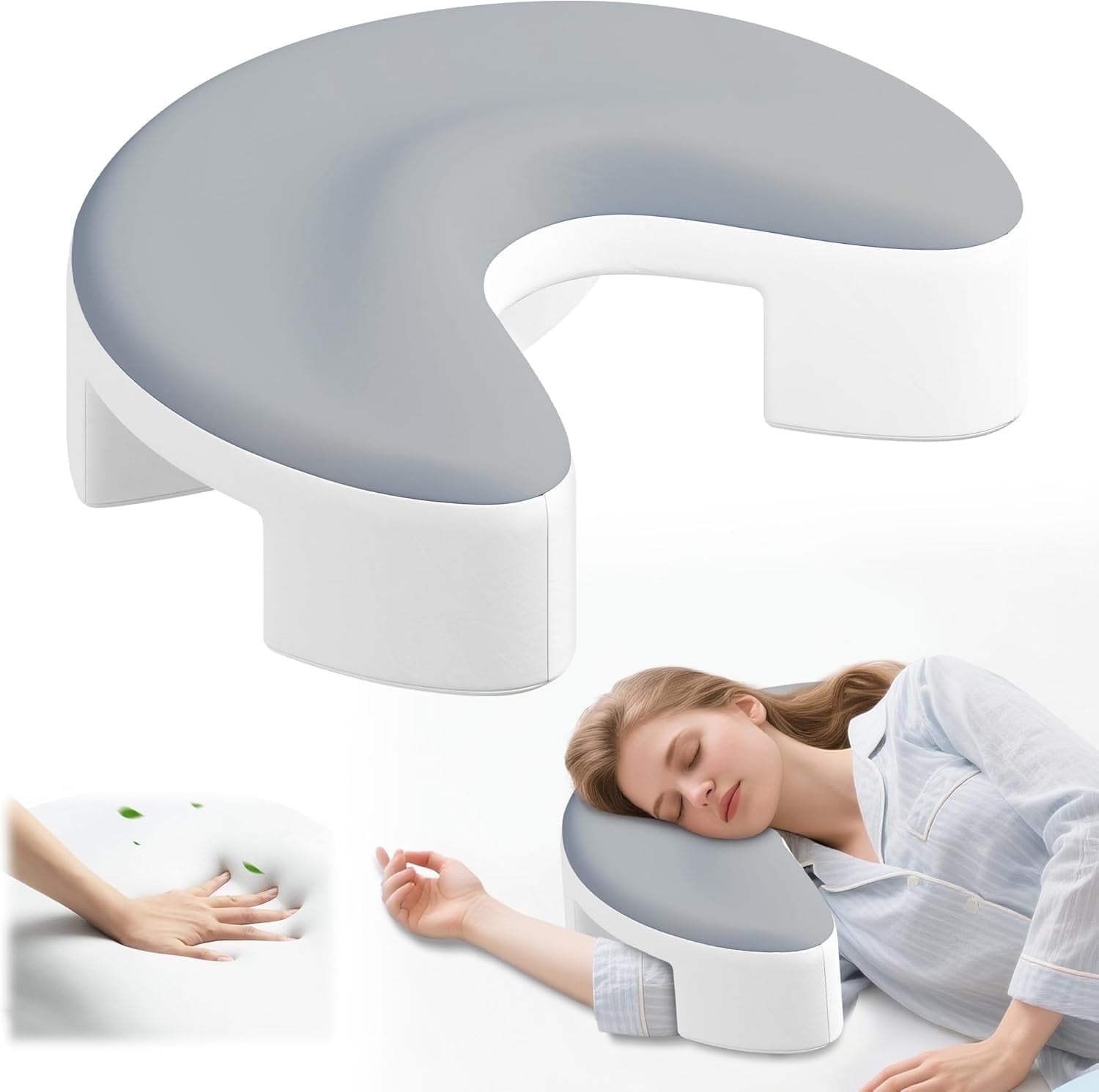 COOKCOK Side Sleeper Pillow with Arm Holes -Arm Pillow Ergonomic Pillow ...
