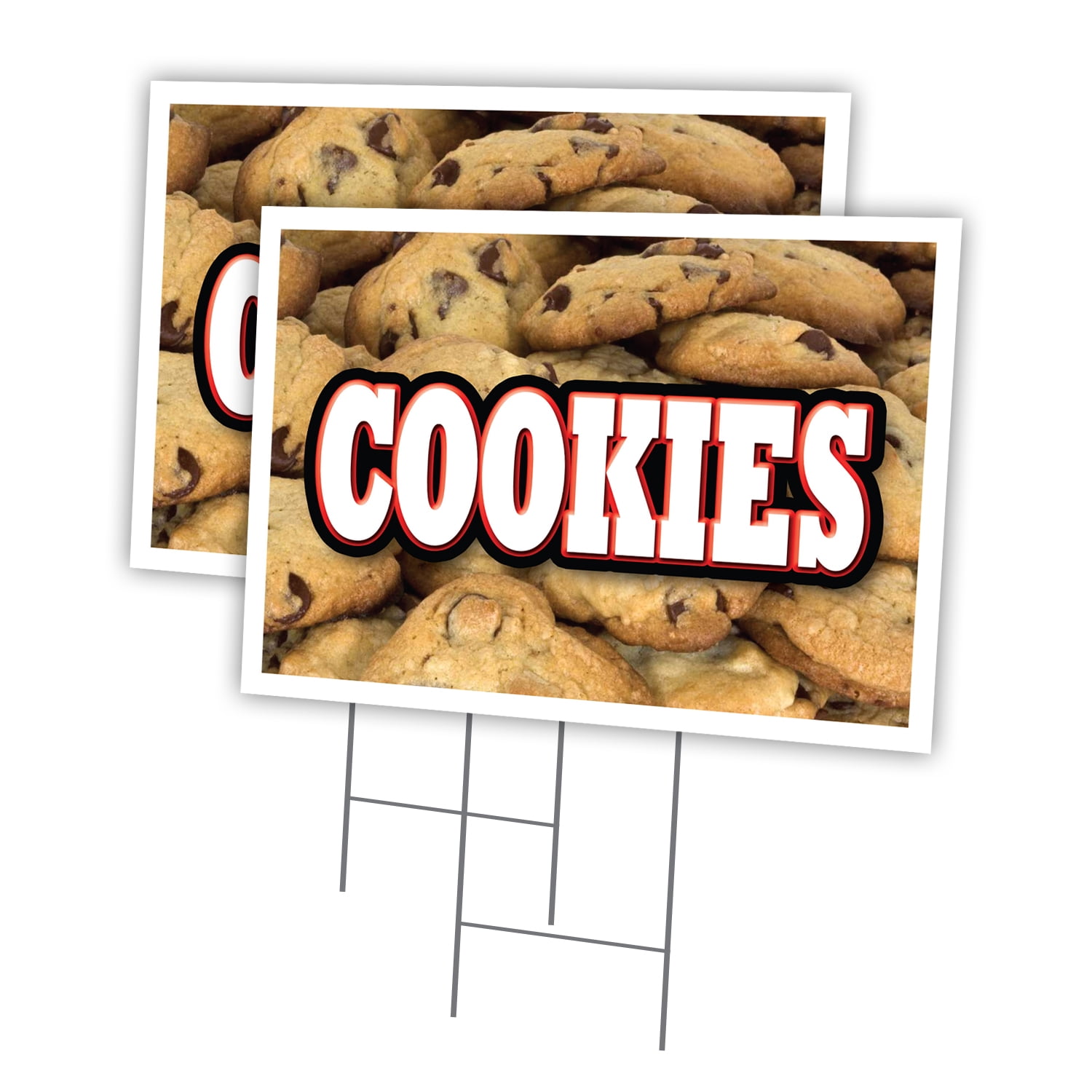 COOKIES 2 Pack Of 18" x 24" Yard Sign & Stake | Advertise Your Business ...
