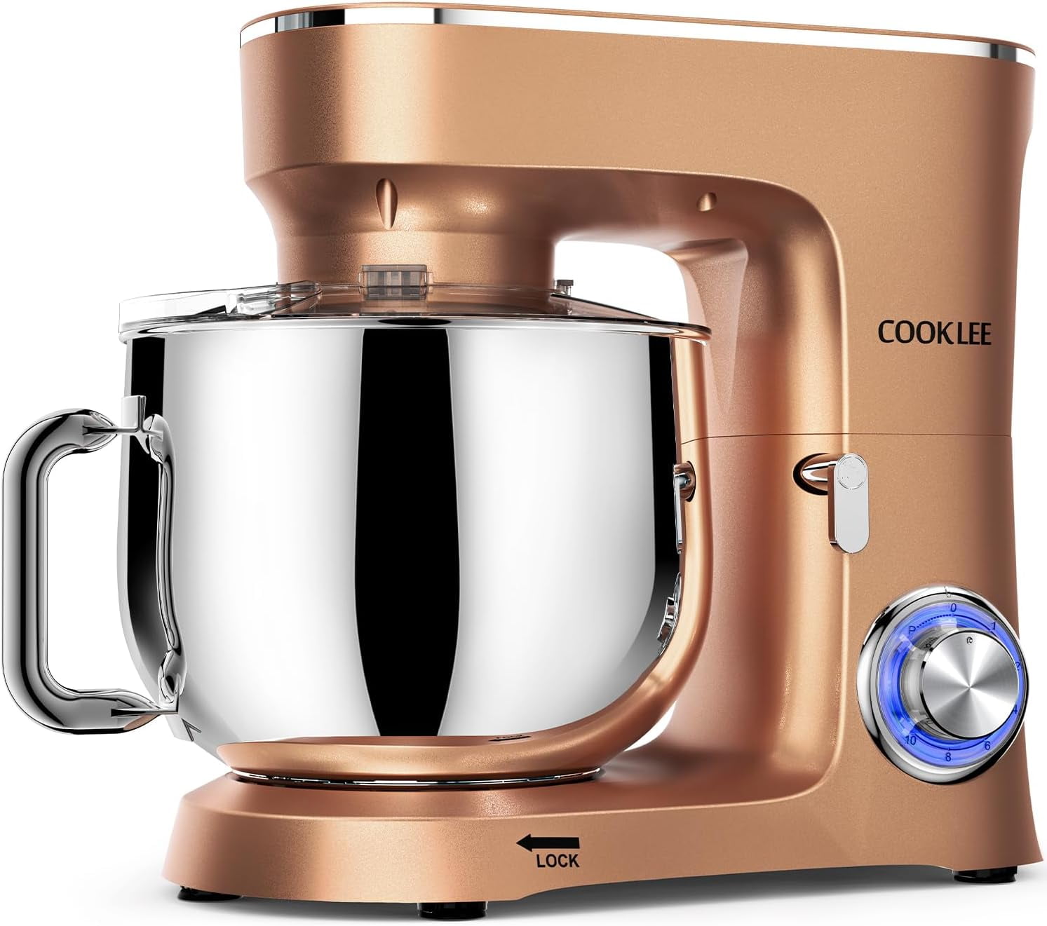 COOKLEE Stand Mixer, 8.5 Qt. 660W 10-Speed Electric Kitchen Mixer with ...