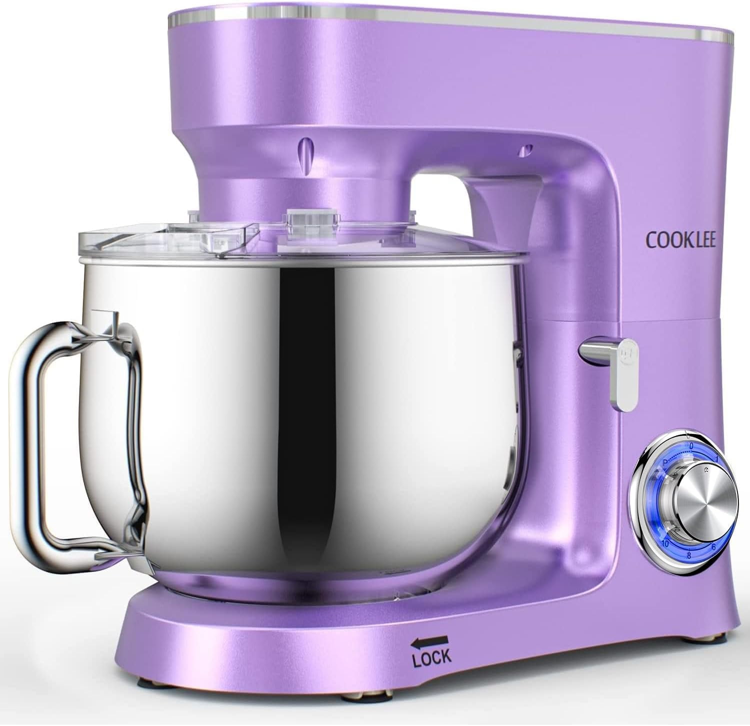 COOKLEE Stand Mixer, 8.5 Qt. 660W 10-Speed Electric Kitchen Mixer with ...