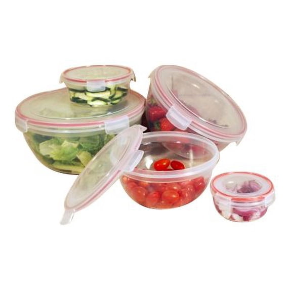 COOKPRO 621 STORAGE CONTAINERS 10PC SET ROUND LOCK SEAL LIDS - Walmart.com
