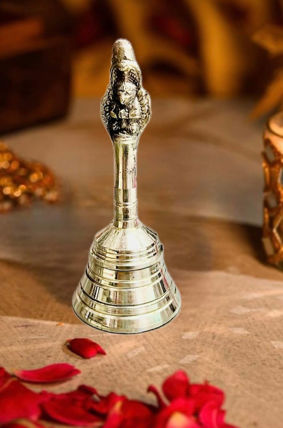 COOKWARE PARADISE Pure brass garuda beneath sheshnag pooja bell or Ghanti 465g - Walmart.com