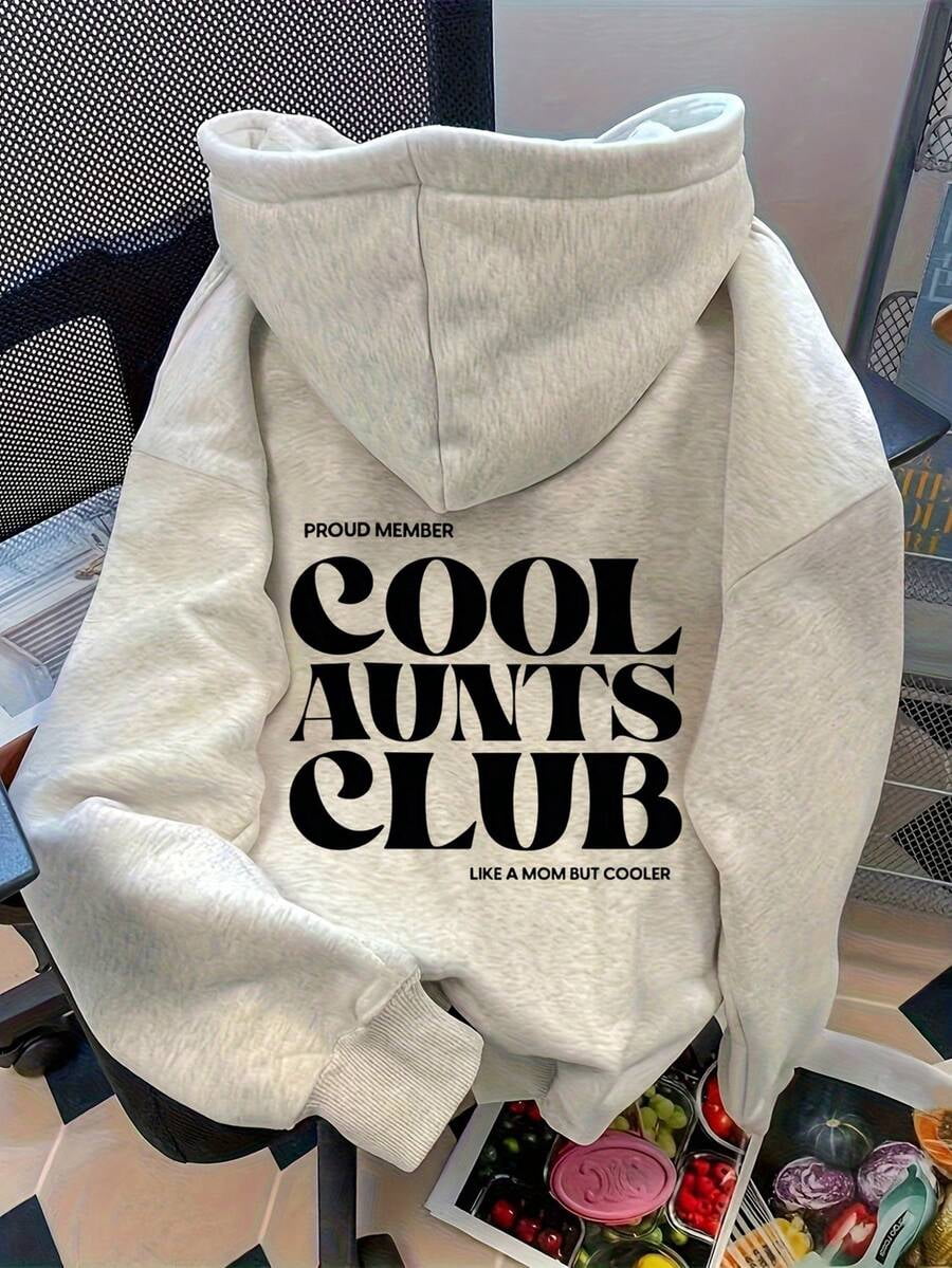 COOL AUNTS CLUB Fall Fleece Oversized Hoodie, Casual Women Back To ...