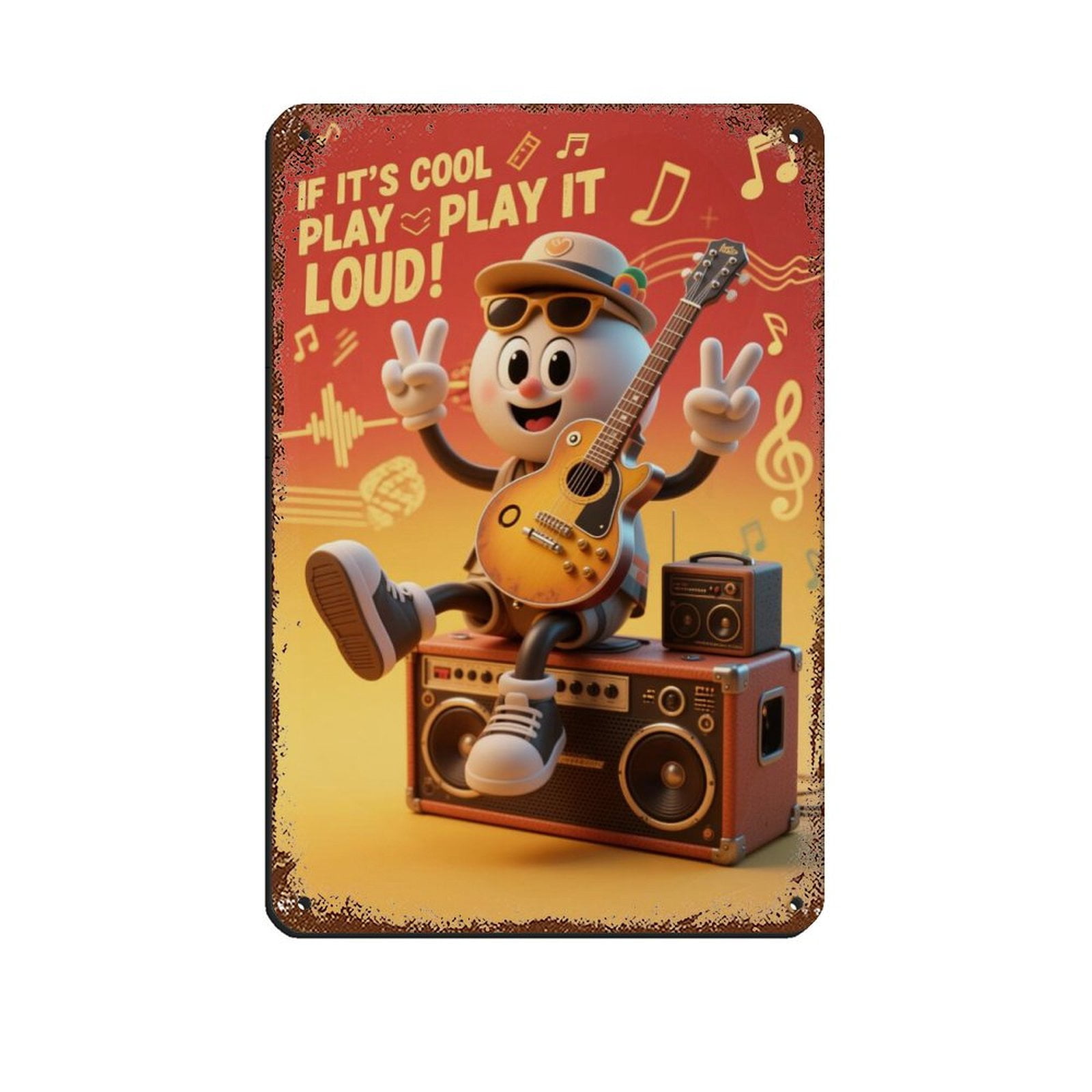 IF IT'S COOL，PLAY IT LOUD Retro Poster Metal Tin Sign Chic Art Retro ...