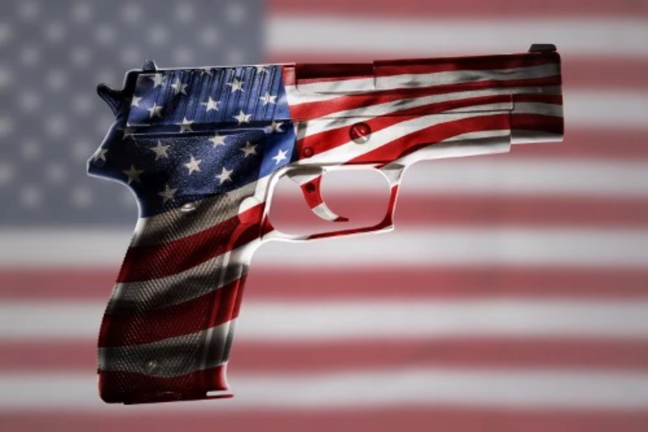 COOL UNITED STATES GUN FLAG GLOSSY POSTER PHOTO pistol usa american ...