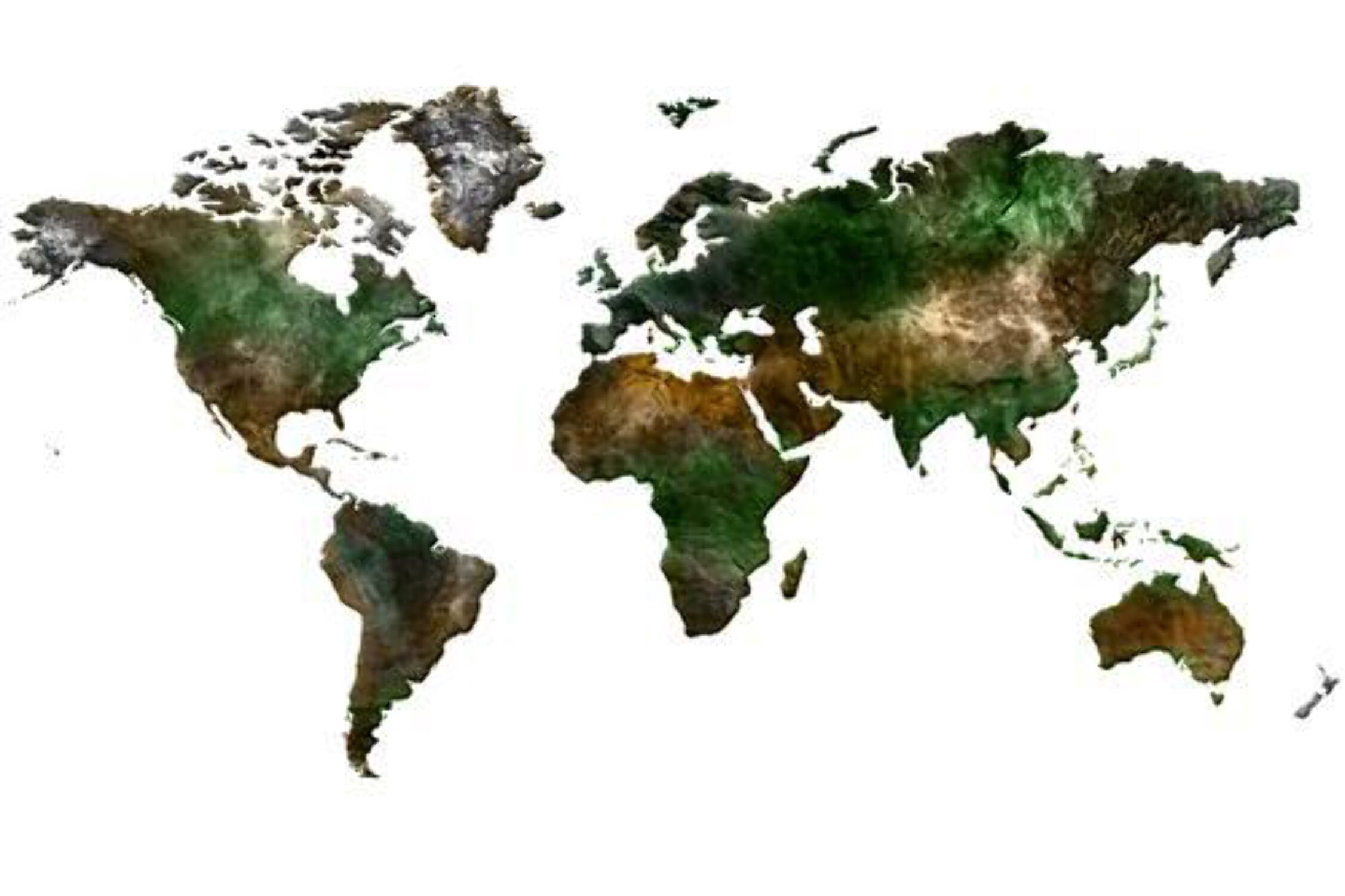 COOL WORLD MAP GLOSSY POSTER PICTURE PHOTO globe maps green land oceans ...