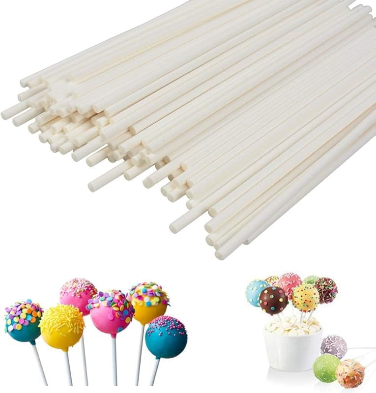 COOLAKE Lollipop Sticks 100 Pack 6 Inch Paper Candy Making Sucker ...