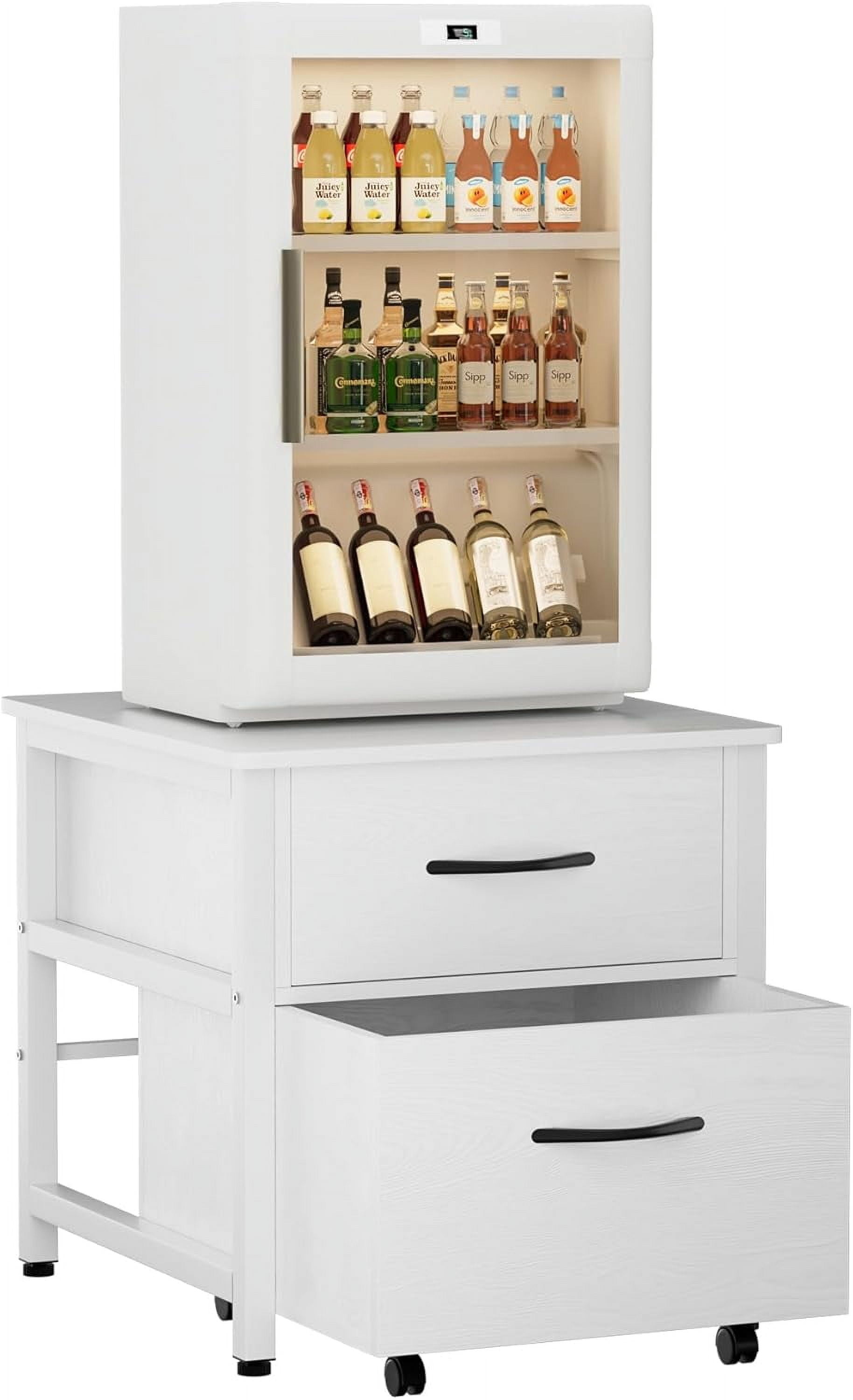 COOLBEBE Mini Fridge Stand with Storage, Heavy Duty Mini Fridge Cabinet ...