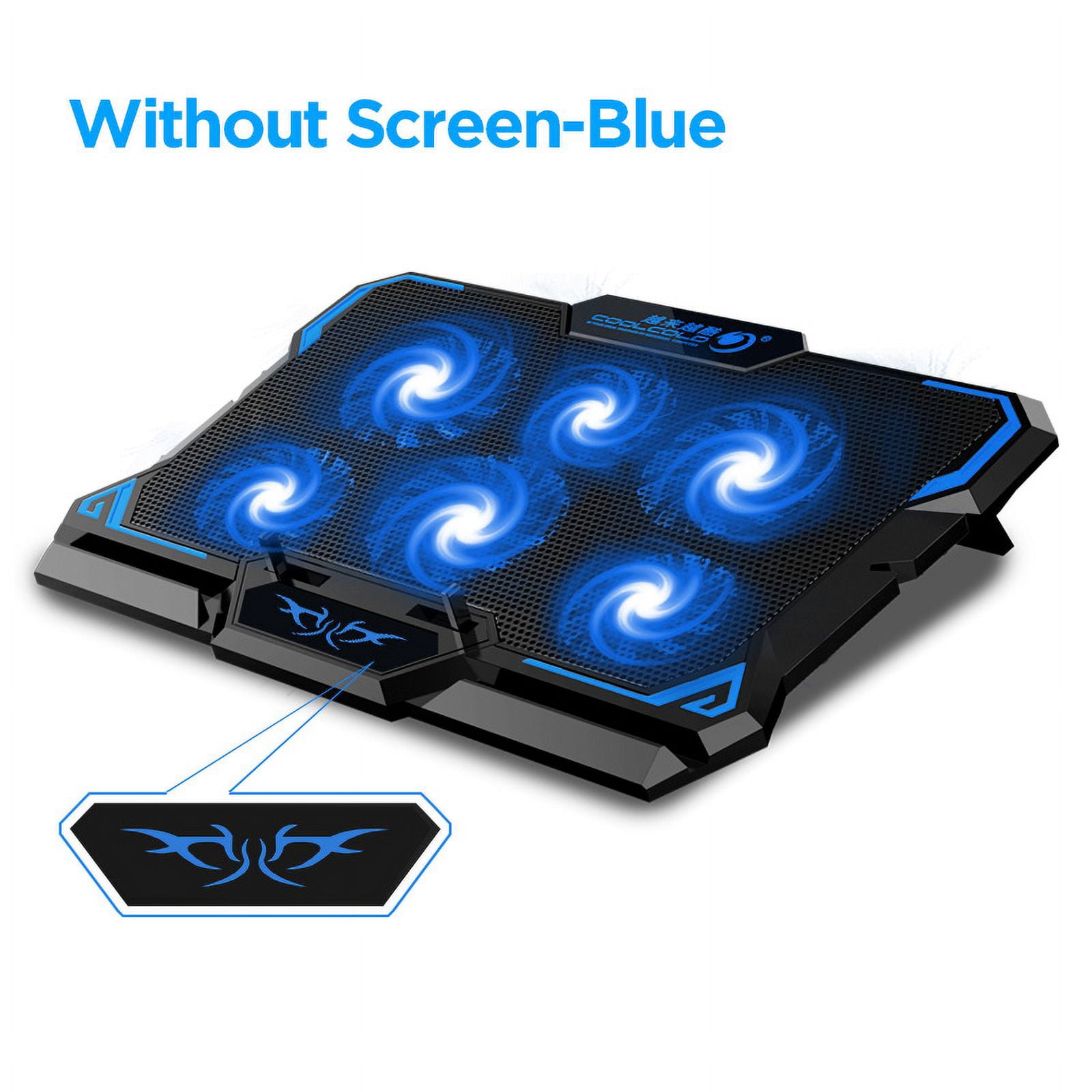 COOLCOLD 17inch Gaming Laptop Cooler Six Fan Led Screen Two USB Port ...