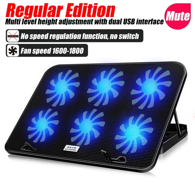 COOLCOLD A9 Gaming RGB Laptop Cooler 2 USB Ports 6 Fan Gaming Led Light ...