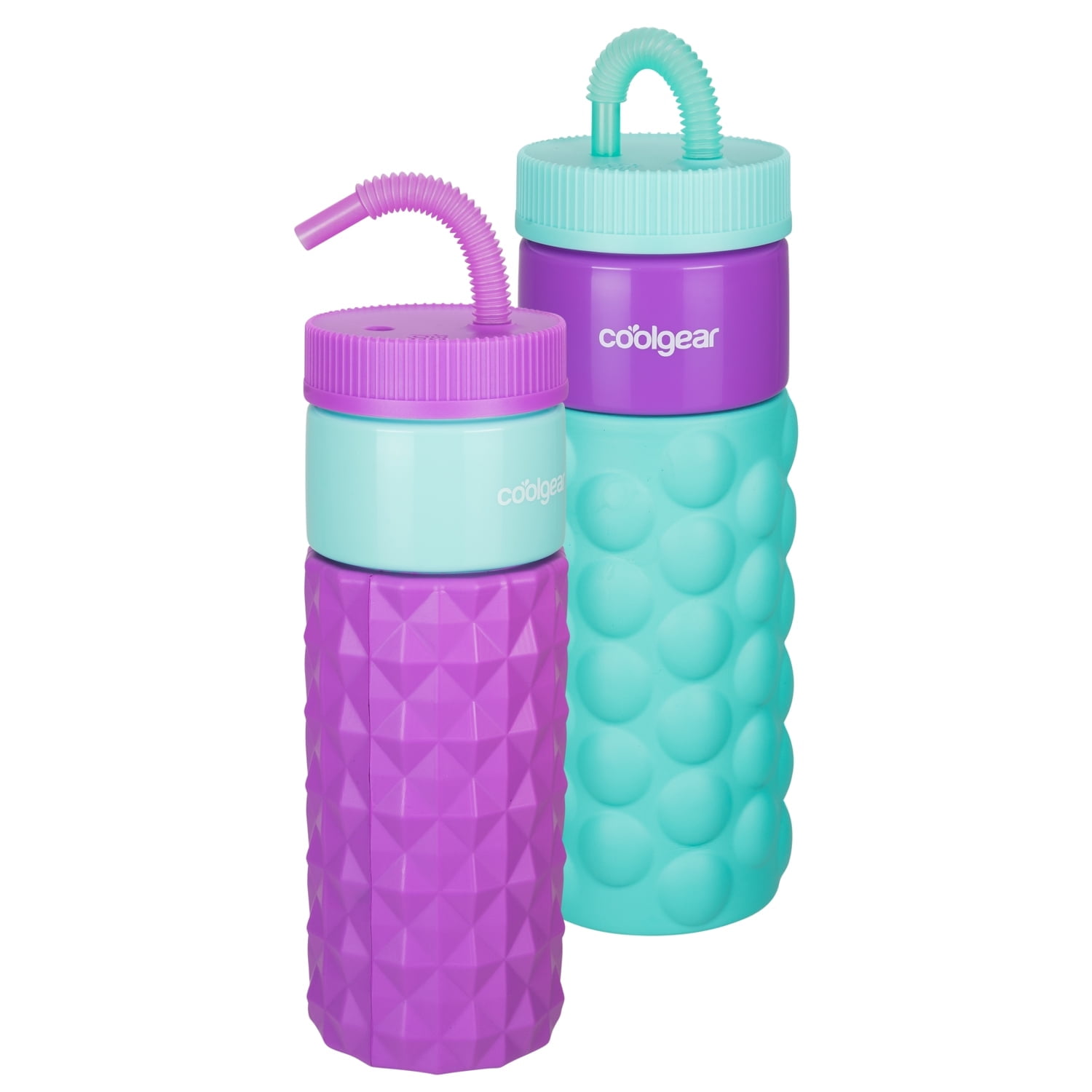 COOLGEAR GO GRIP 24oz 2-PackRetro Squishy Water Bottle | Cute Printed ...