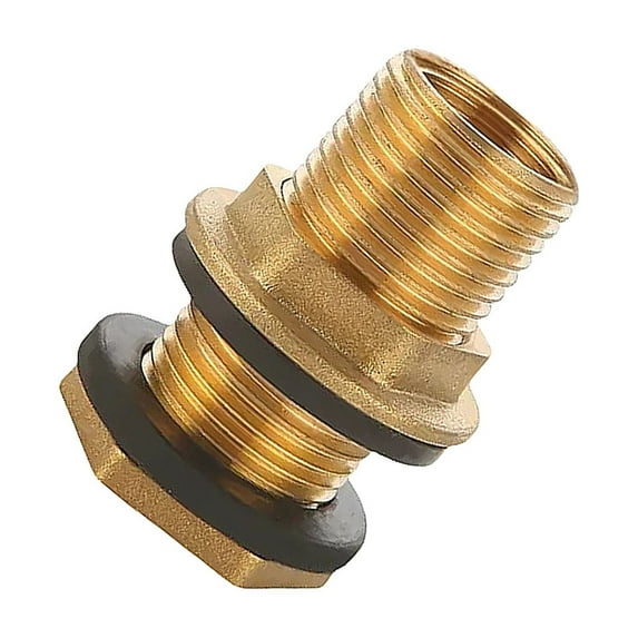 COOLHOOD 1/2Pcs Brass Water Tanks Coupling With Seal /8In xG1/2In For ...