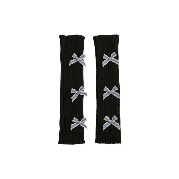 COOLHOOD 1 Pair Knit Arm Warmers With Bows Design Acrylic Fabric for ...
