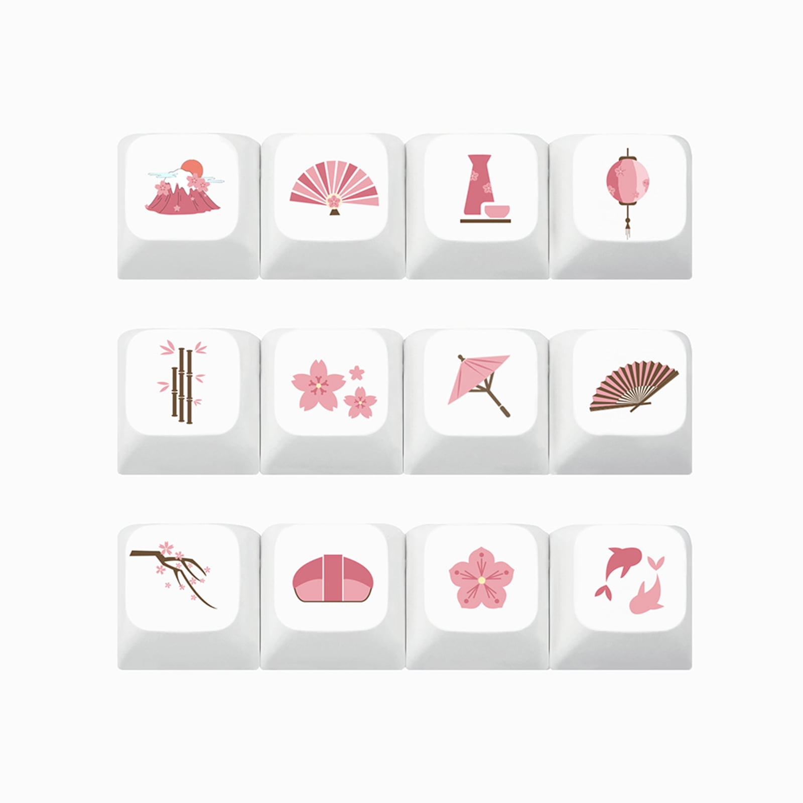 COOLHOOD 12 Keys Tokyo Story Keycap PBT Dye Sublimation White for Key ...
