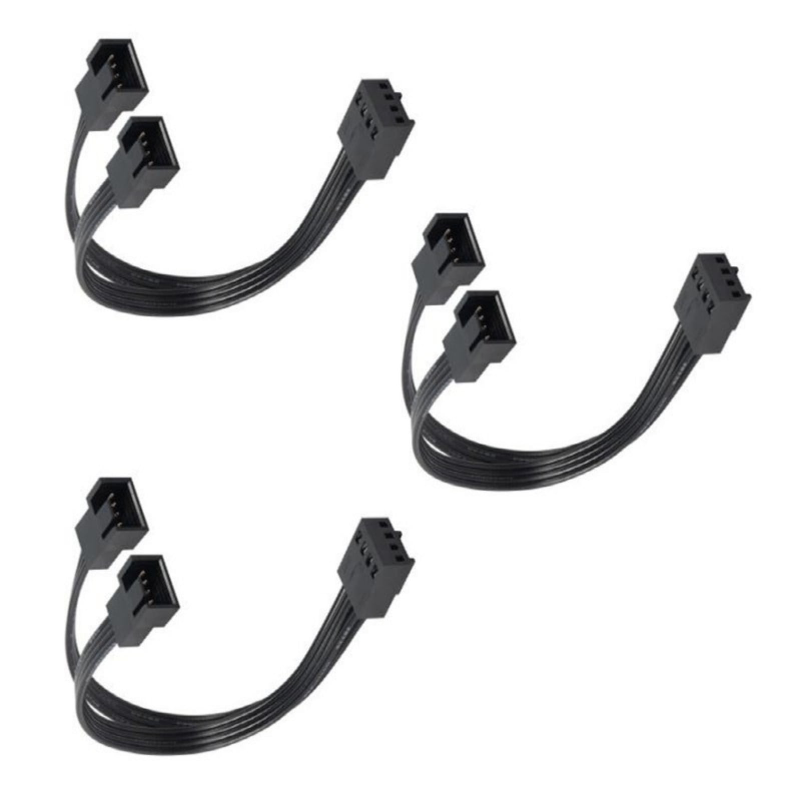 COOLHOOD 12V/4Pin PWMs Fan Splitter Adapter Cable 1 to 2 Computer CPU ...