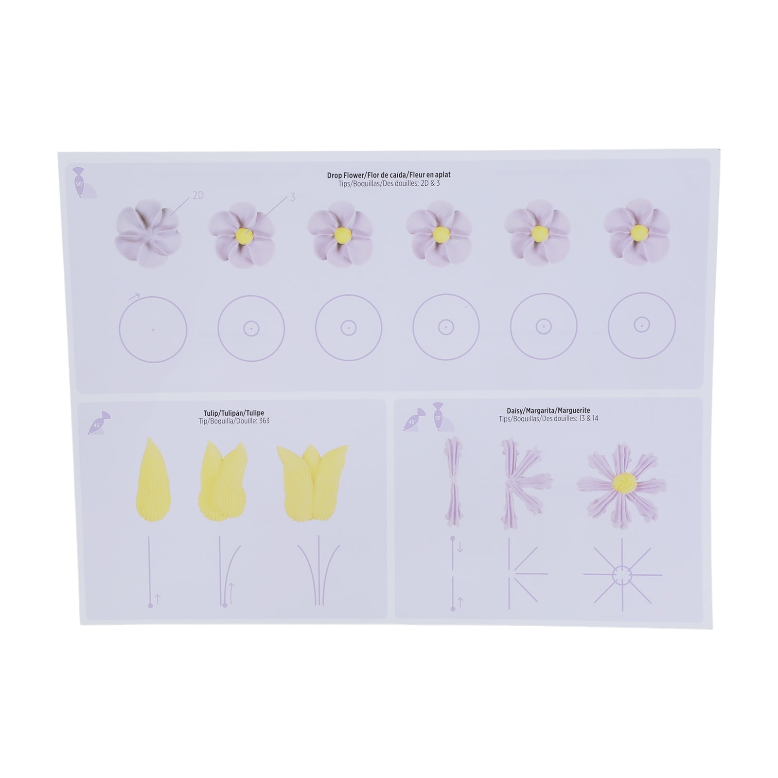 COOLHOOD 13Pcs Cake Piping Practice Drawing Board Templates Paper ...