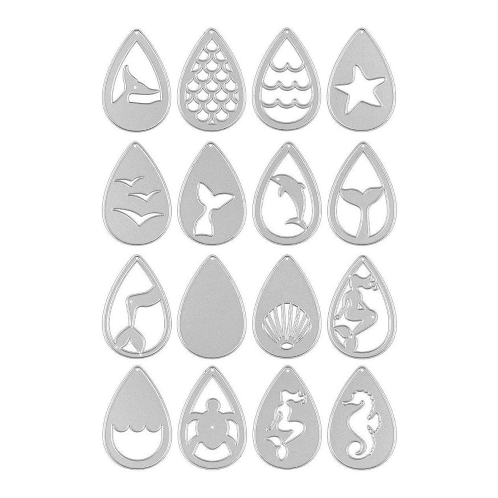 COOLHOOD 16 PCS Earring Cutting Die Scrapbooking Artist Metal Cutting ...