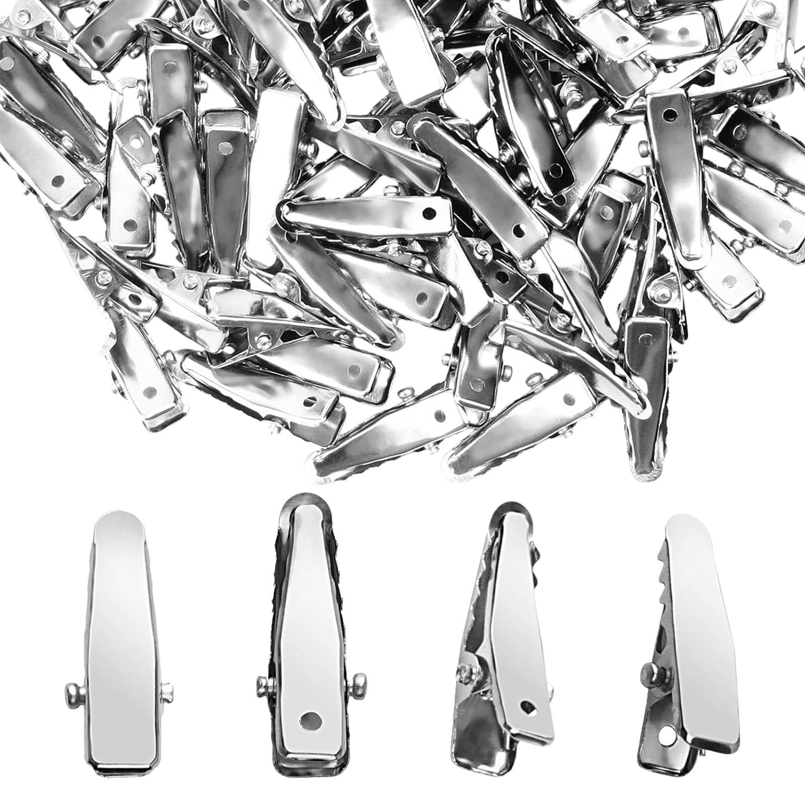 COOLHOOD 160pcs Silver Metal Alligators Hair Clip Metal Barrettes ...