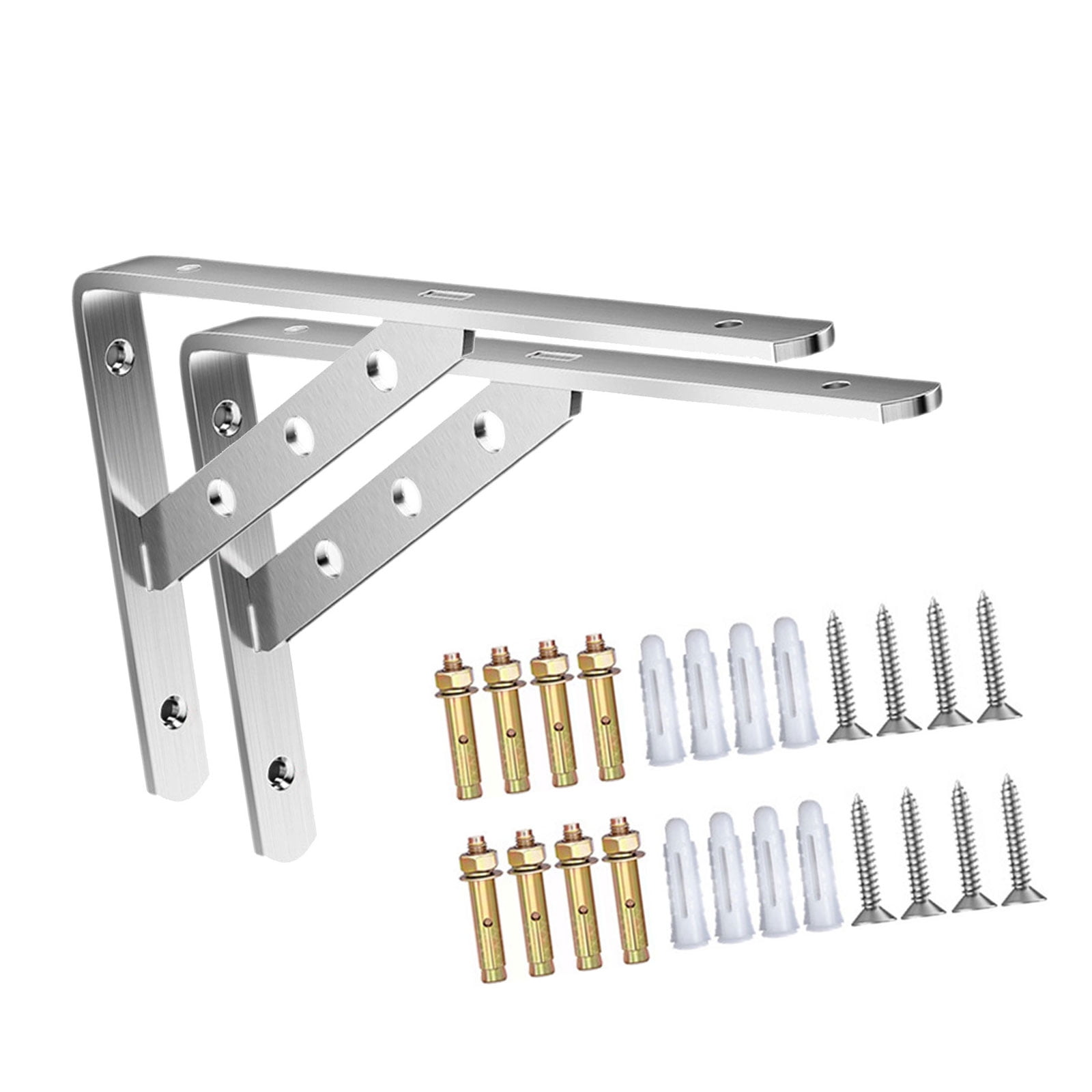 COOLHOOD 2Pcs Heavy Duty Triangular Shelf Brackets Stainless Steel ...