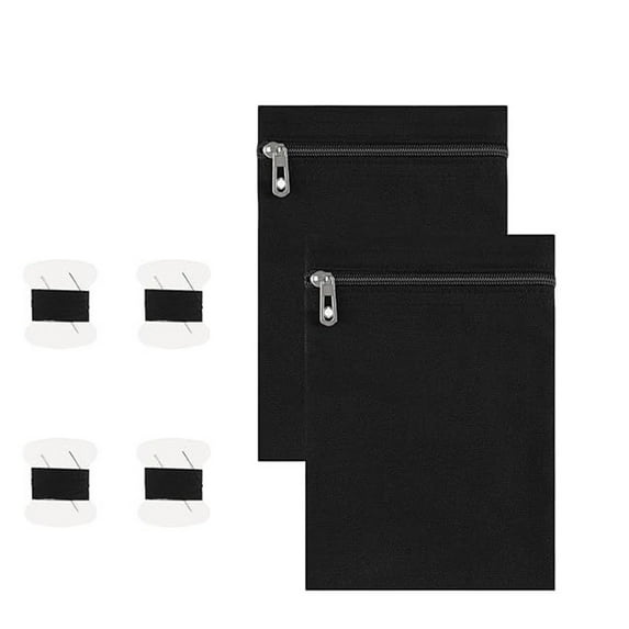 COOLHOOD 2Pcs Sewn In Invisible Pocket Zippered Canvas Fabric Concealed ...