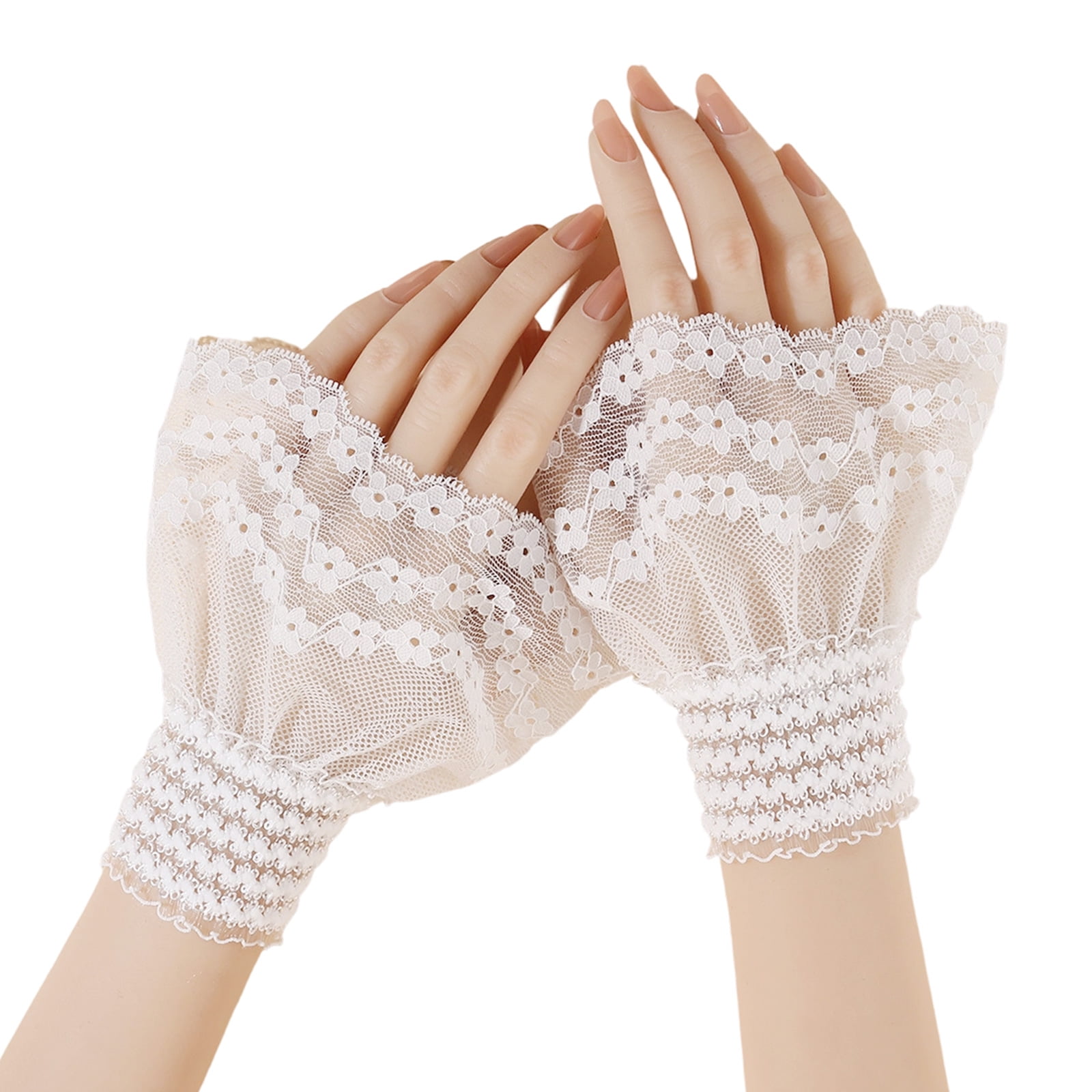 COOLHOOD 3D Lace Design Detachable Arm Sleeve Fingerless Hand Sleeve ...