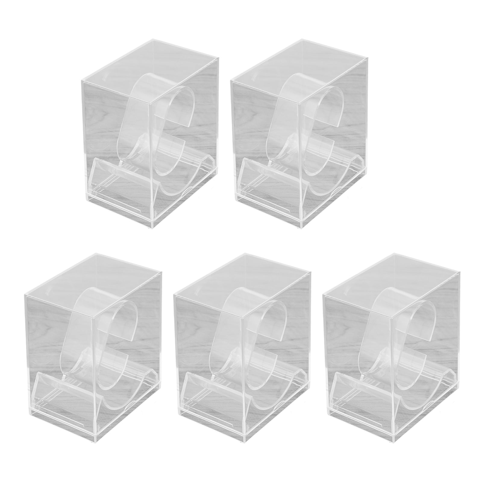 COOLHOOD 5 Pack Clear Square Watch Display Stands Storage Case With ...